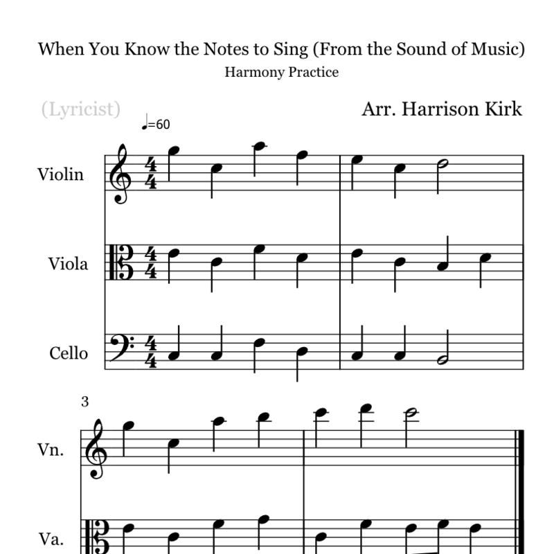 When You Know the Notes to Sing (From the Sound of Music) - Noteflight ...