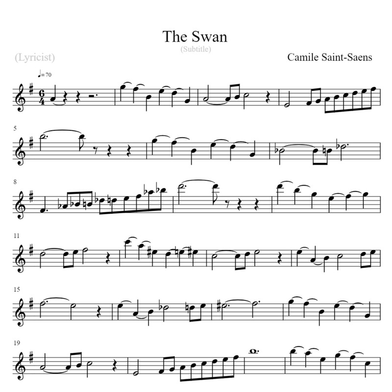 The Swan Free Sheet Music by Saint Saens for Violin | Noteflight