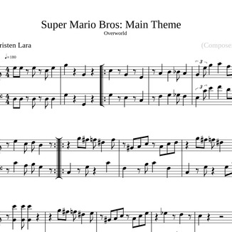 Super Mario Bros: Main Theme Free Sheet Music by Kristen Lara for Piano ...