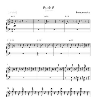 Rush E Free Sheet Music by Blueqmusics for Piano/Keyboard | Noteflight