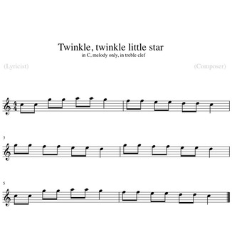 Twinkle, twinkle little star Free Sheet Music by Twinkle, twinkle ...