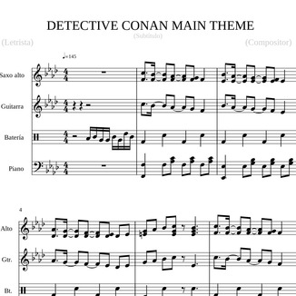 DETECTIVE CONAN MAIN THEME Free Sheet Music by Katsuo Ohno for Various ...