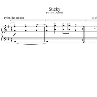 Sticky Free Sheet Music by Tyler, The Creator for Piano/Keyboard ...